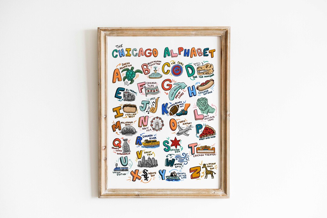 Chicago Alphabet Illustration Art Print - Etsy