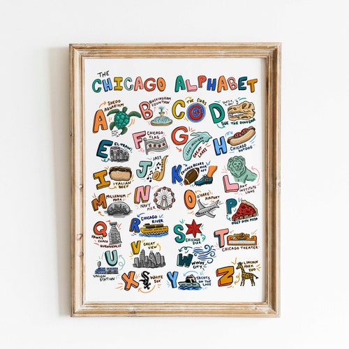 Chicago Alphabet Illustration Art Print - Etsy