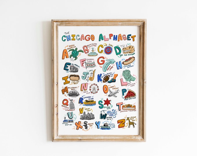Chicago Alphabet Illustration Art Print - Etsy