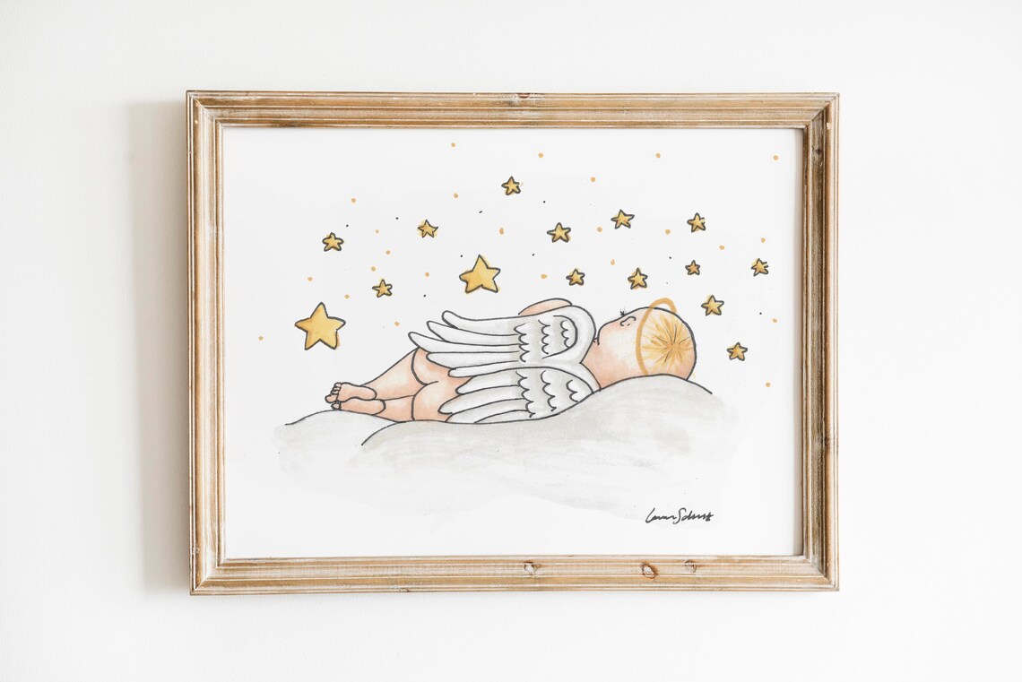 My Baby Angel Children's Illustration Art - Etsy