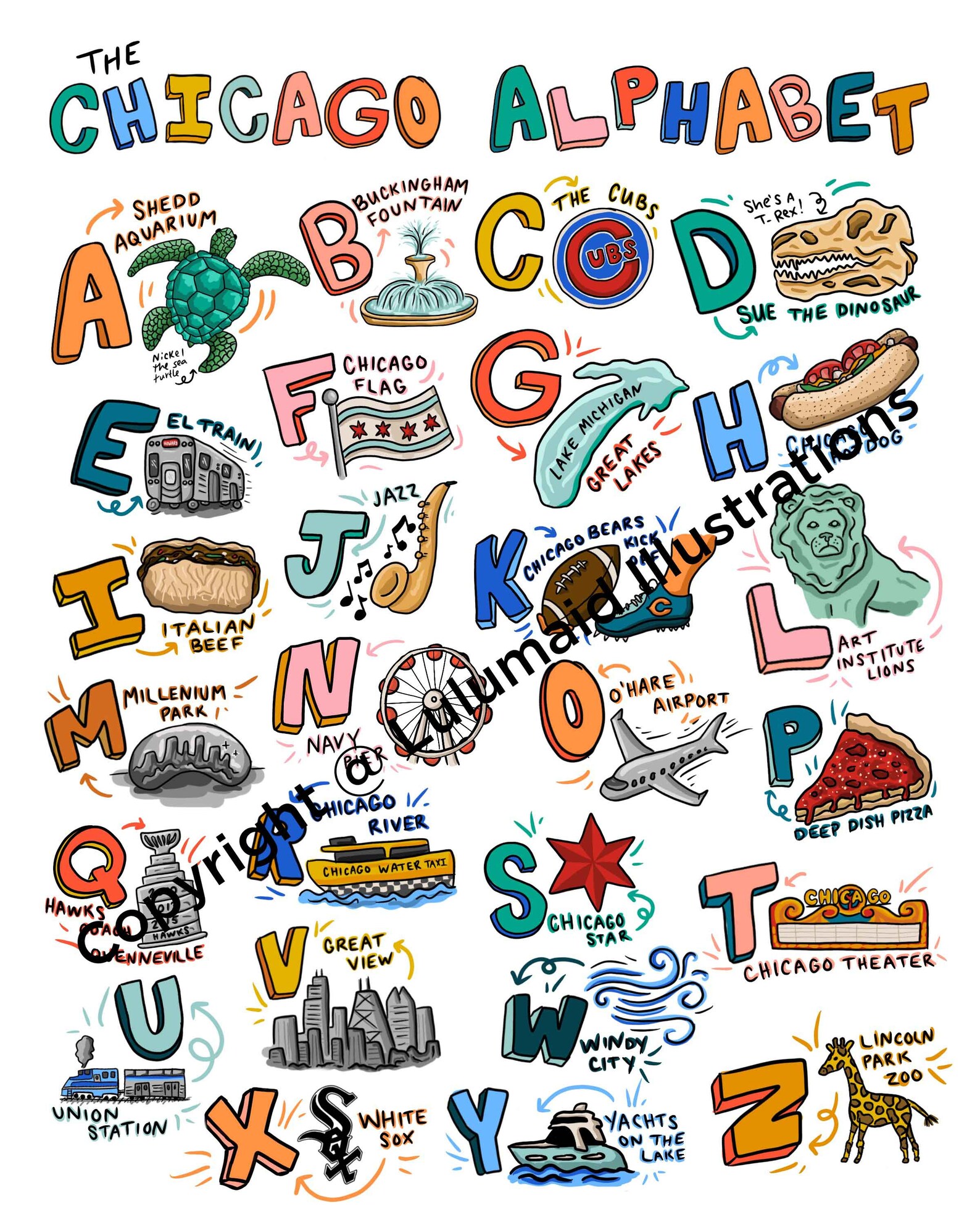 Digital Coloring Page: Chicago Alphabet - Etsy Canada