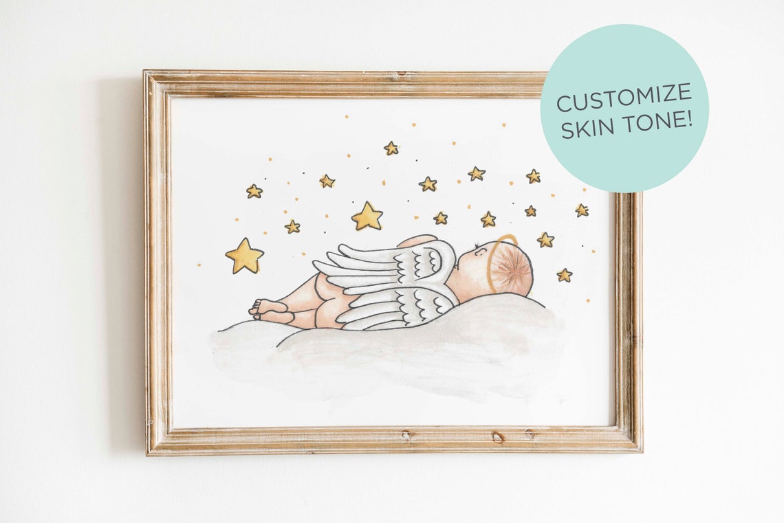 My Baby Angel Children's Illustration Art - Etsy