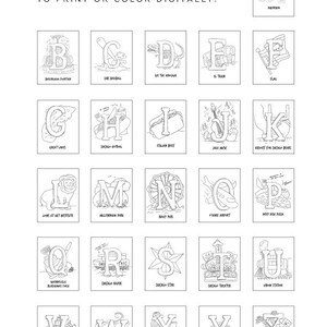 Digital Coloring Book: Chicago Alphabet Illustrated Coloring Pages for ...