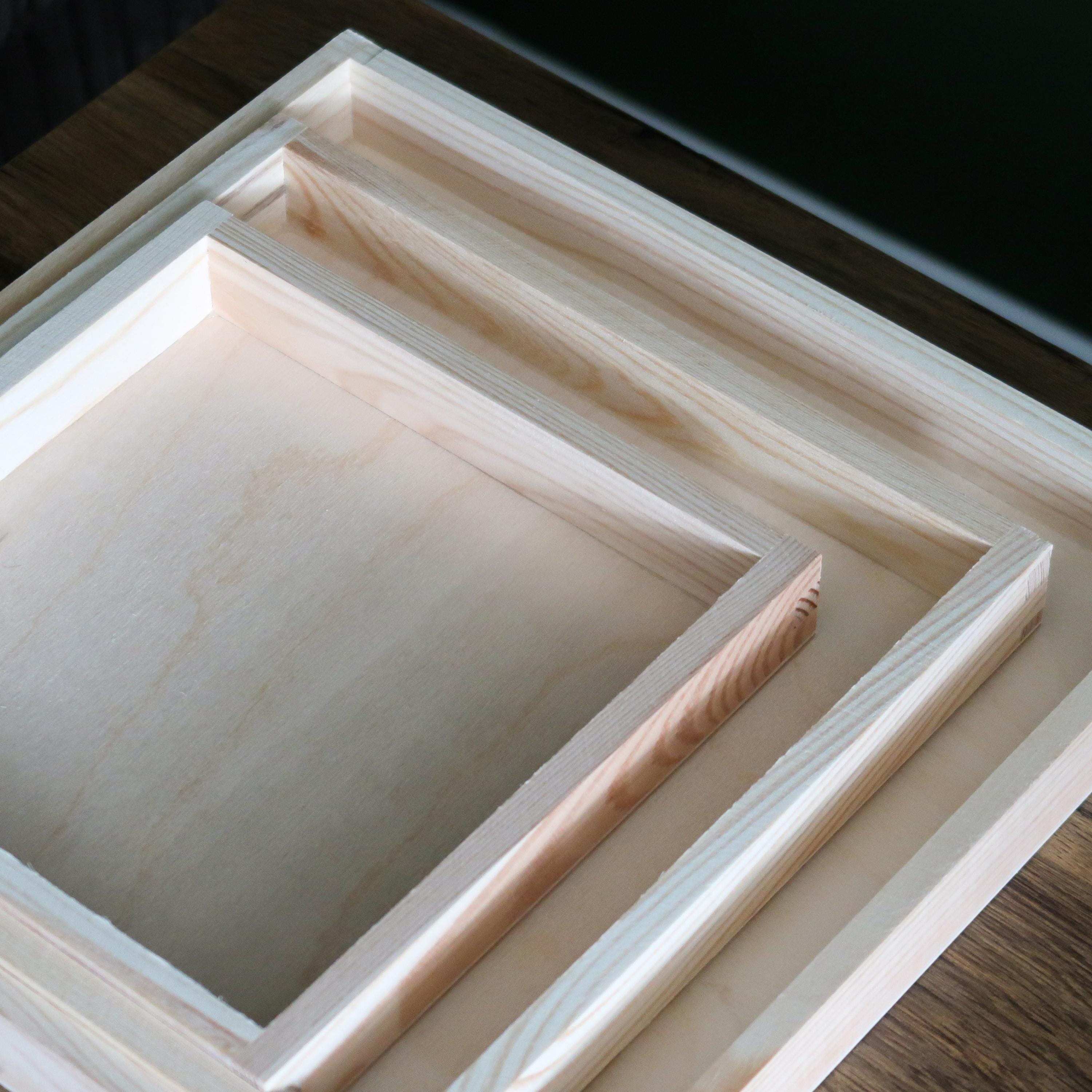 Square Wooden Shallow Tray | 30x30x3 Cm | Display Presentation Box ...