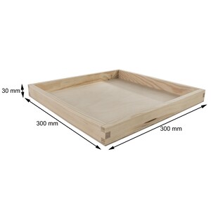 Square Wooden Shallow Tray | 30x30x3 Cm | Display Presentation Box ...