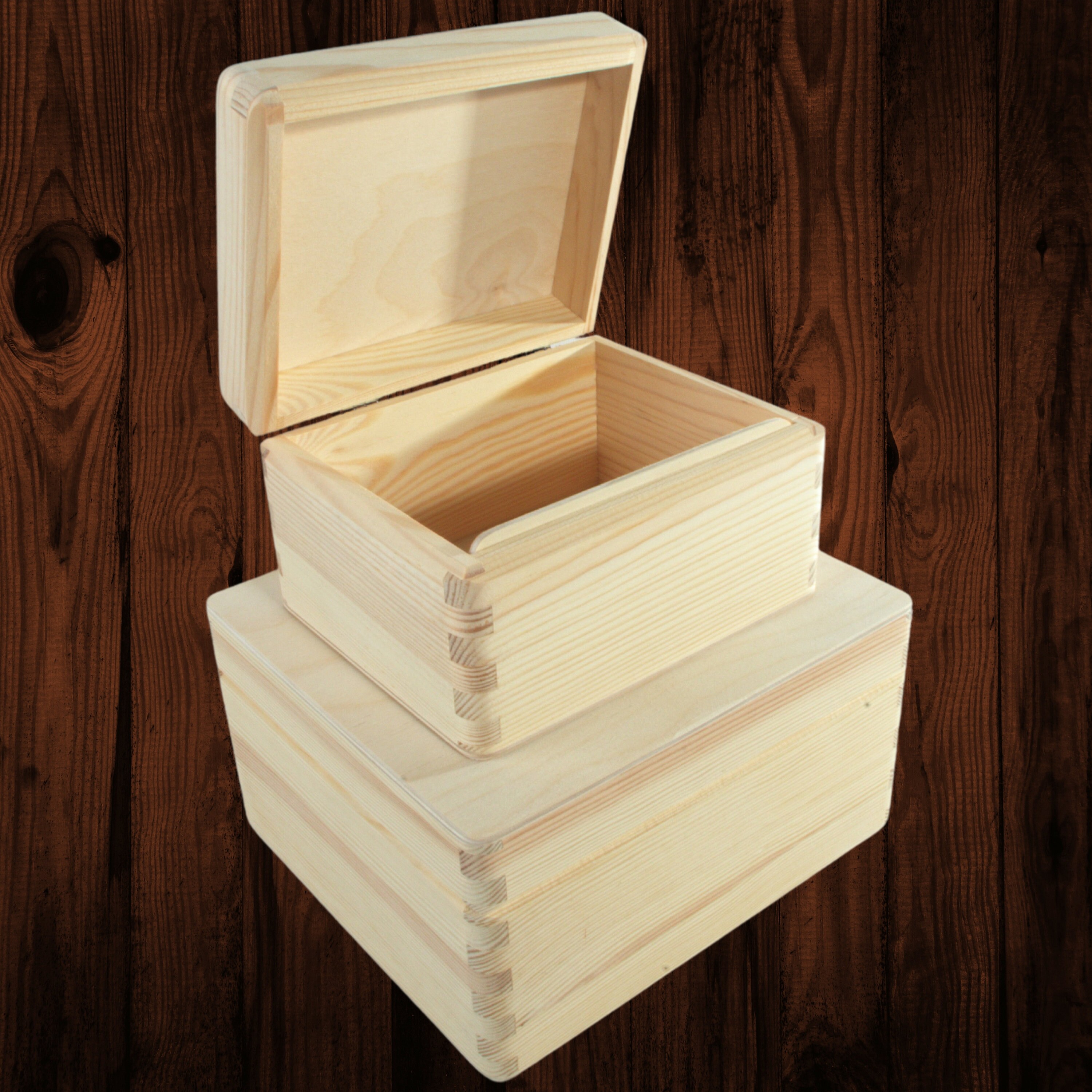 Decorative Wooden Storage Boxes With Lid | 2 Sizes | Lipped Rabbet ...