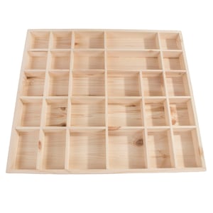 Wooden Multi Compartment Wall Display Unit | 28-section Trinket Shelf ...