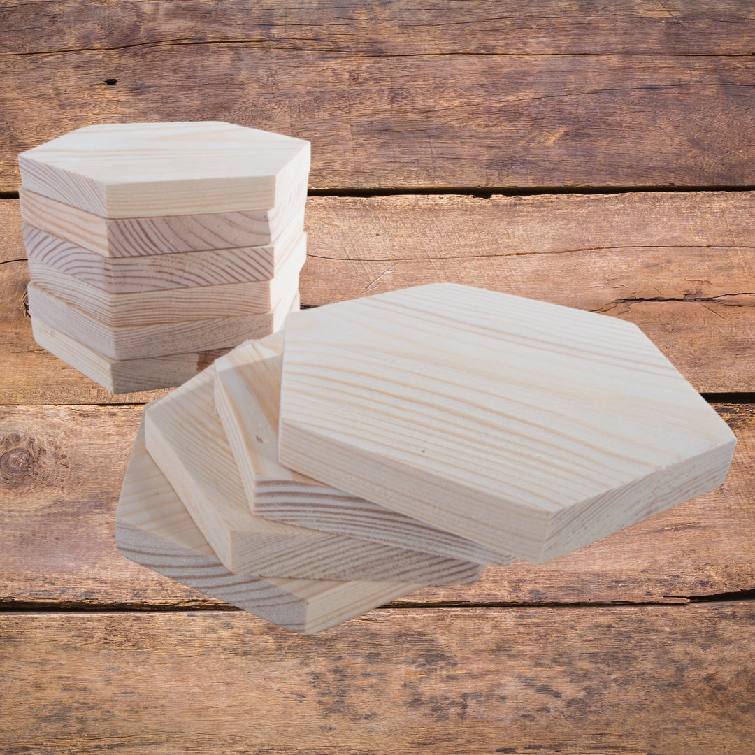 Plain Hexagonal Wooden Coasters | 8.5 X 8.5 Cm | 10 Mm Thick ...