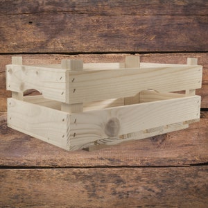 Plain Wooden Crate | Slatted Storage Box Presentation Display Apple ...