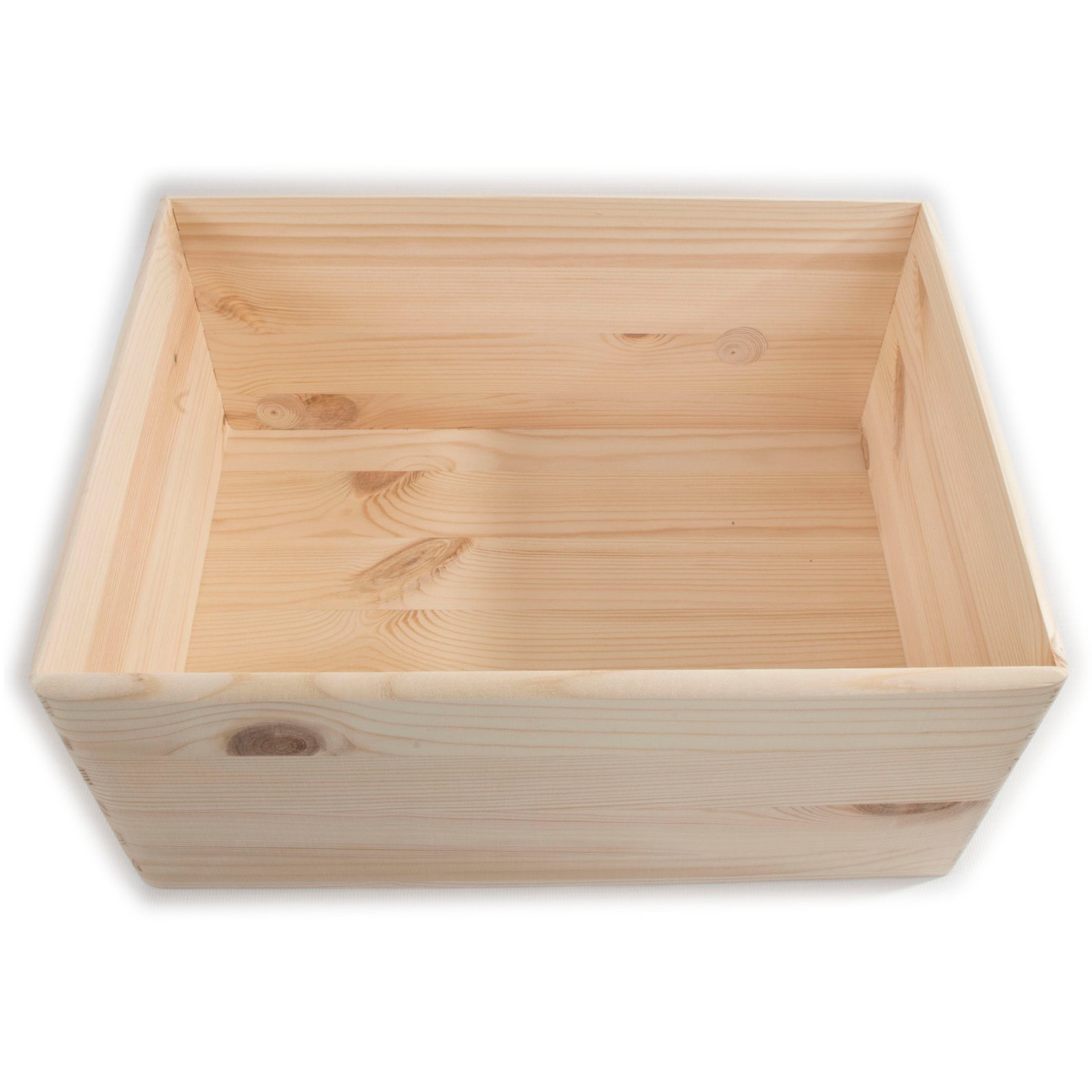 Large Plain Wooden Open Box | 33x25x15 Cm | Natural Pine Display ...