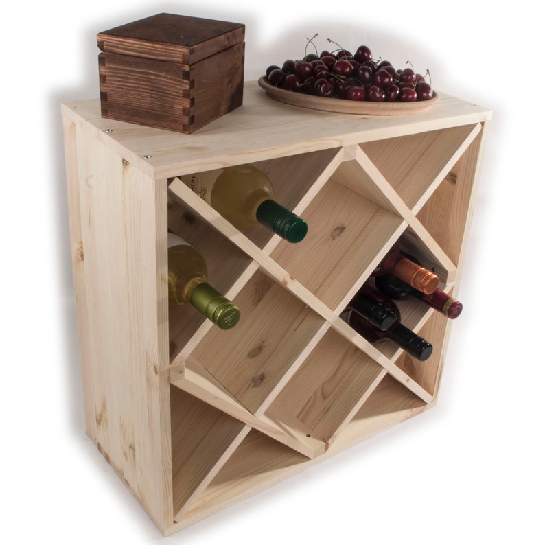 Square Wooden 24 Bottle Wine Rack 52 X 25 X 52 Cm Floor - Etsy UK