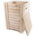 Plain Pinewood Wooden Laundry Bin Basket Storage Box Organiser | Square ...