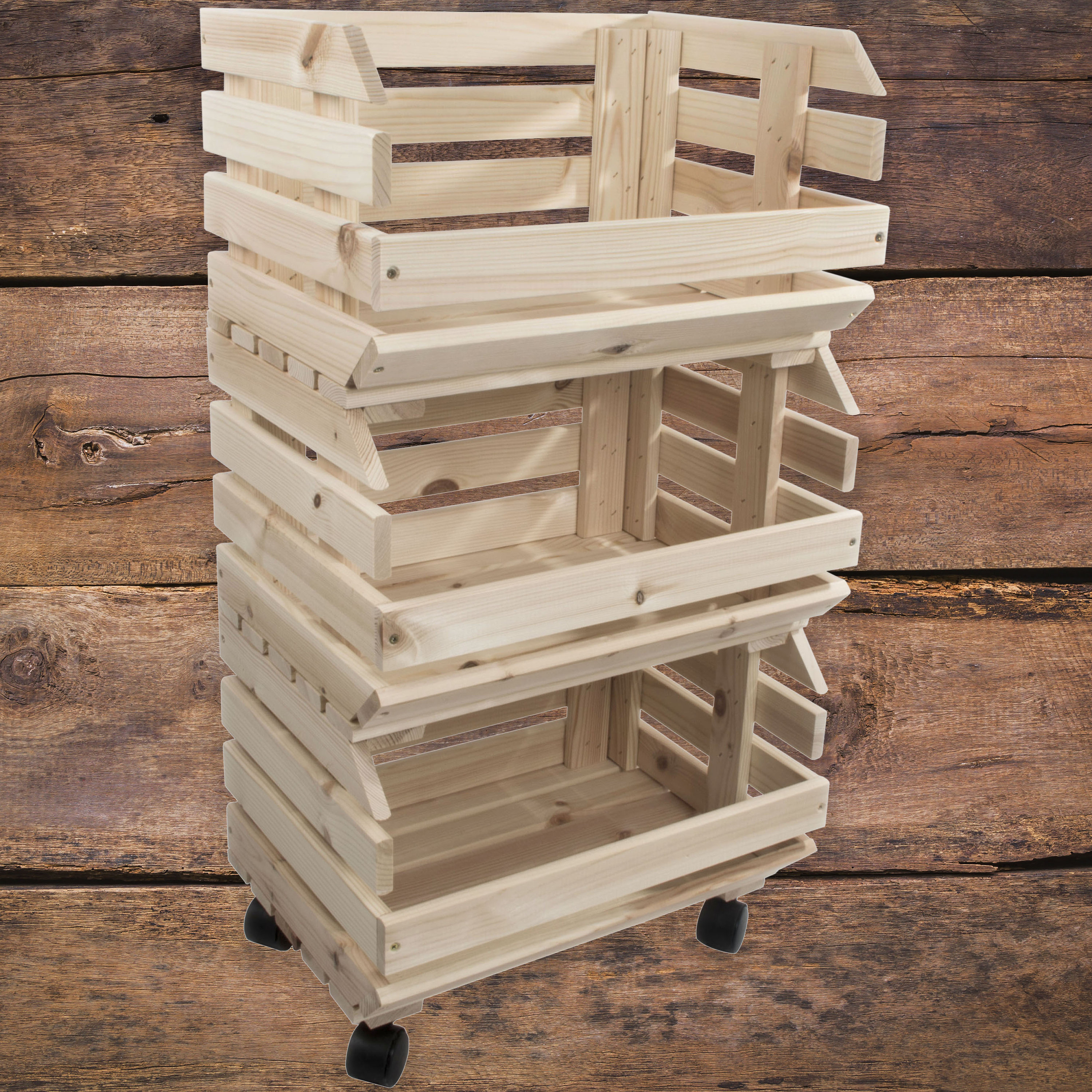 3 Tier Wooden Vegetable Food Storage Rack Trolley Storage - Etsy UK
