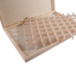 Gemstone Display Storage Case | 70 Sections Wooden Shallow Presentation ...