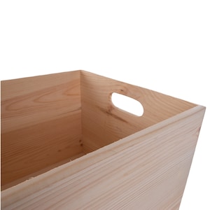 Large Deep Plain Wooden Storage Crate Box | Non-lidded Container ...