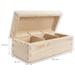 Plain Wooden Small 3 Compartments Storage Box With Lid | Rounded Lid ...