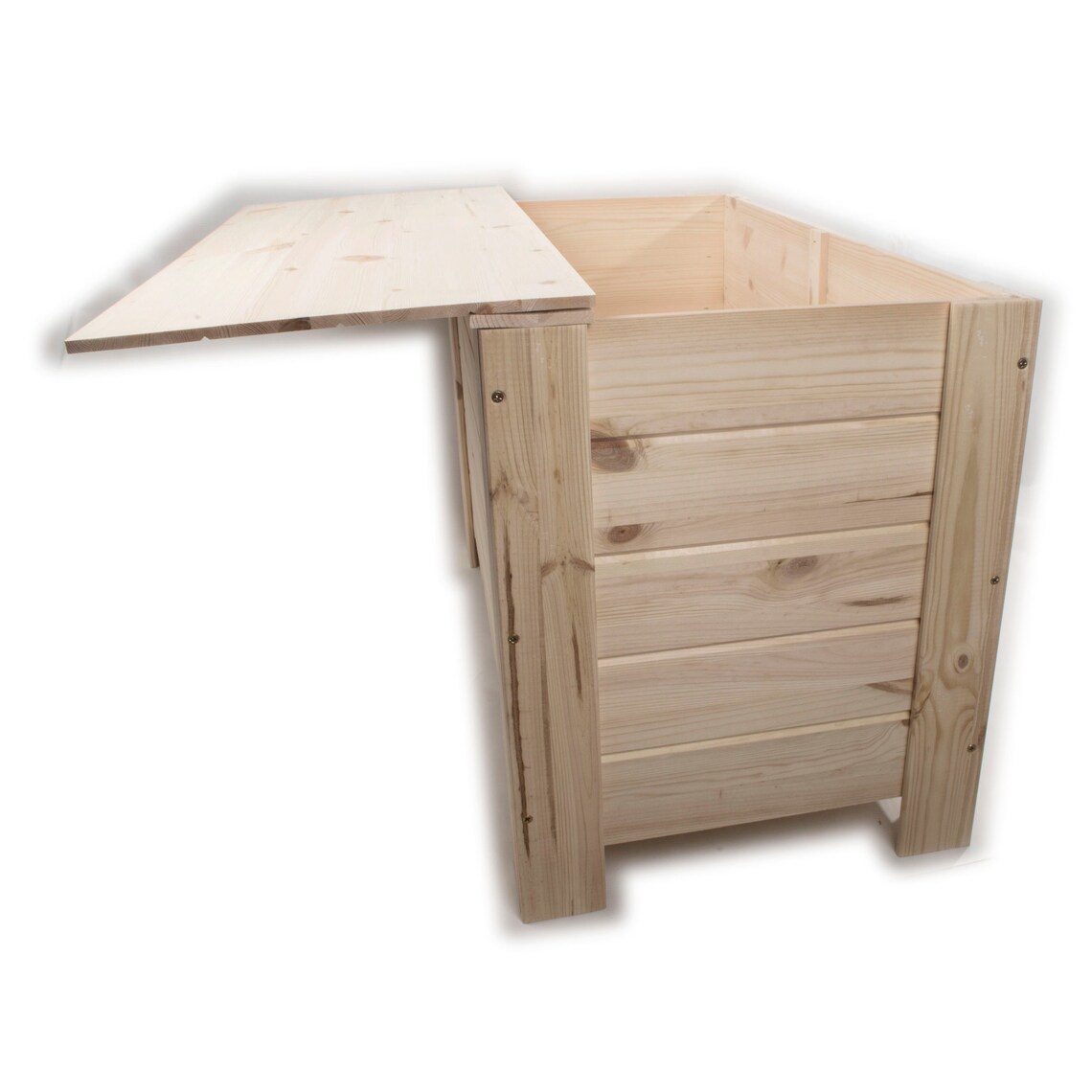 Large Wooden Decorative Storage Chest Bedding Trunk With Hinged Lid ...