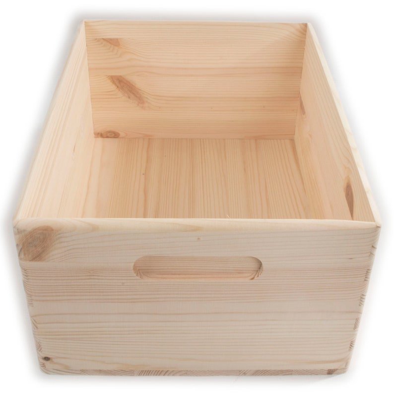 Large Plain Wooden Open Box | 33x25x15 Cm | Natural Pine Display ...