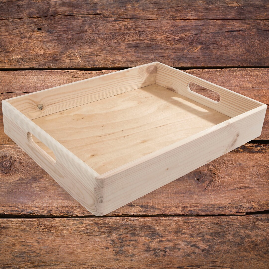 Wooden Shallow Tray Crate | 40 X 30 X 6.5 Cm | Stackable | Tea Coffee ...