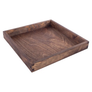 Square Wooden Snack Tray | Finished With Woodedoo Dark Oak Stain | 3 ...
