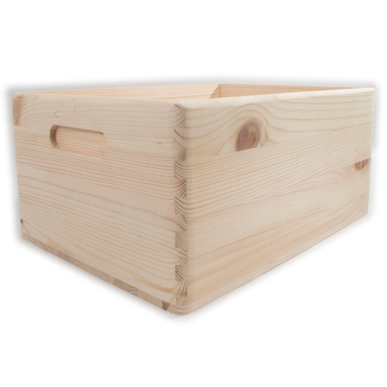 Large Plain Wooden Open Box | 33x25x15 Cm | Natural Pine Display ...
