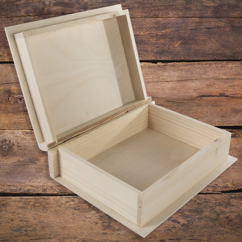 Wooden Book Shaped Box Trinket Keepsake Bookcase Accessories - Etsy UK