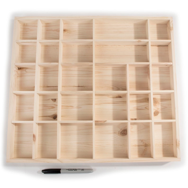 Wooden Trinket Display Shelf 28 Compartments Wall Hanging - Etsy UK