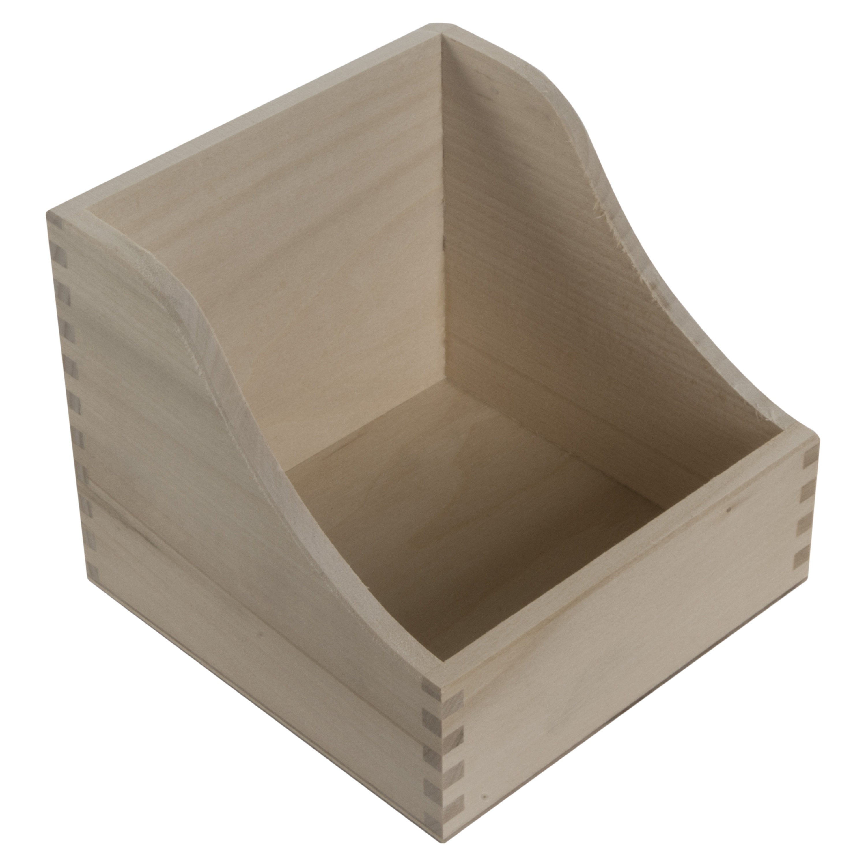 Small Cube No Lid Wooden Box | Irregular Open Top | 14.5 X 14.5 Cm ...