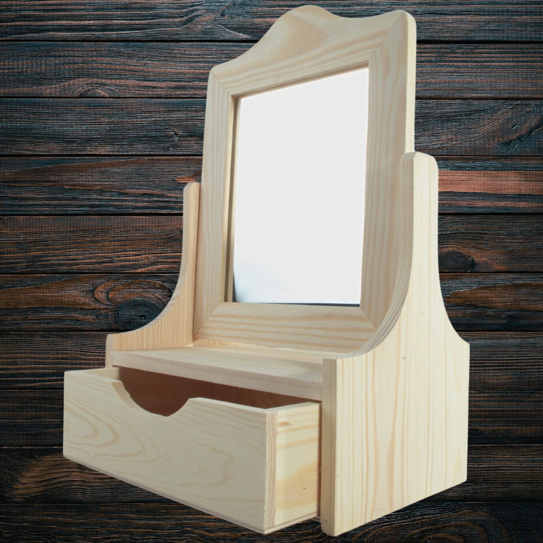 Decorative Vanity Dressing Table Drawer Wooden Box With Mirror | 23 X ...