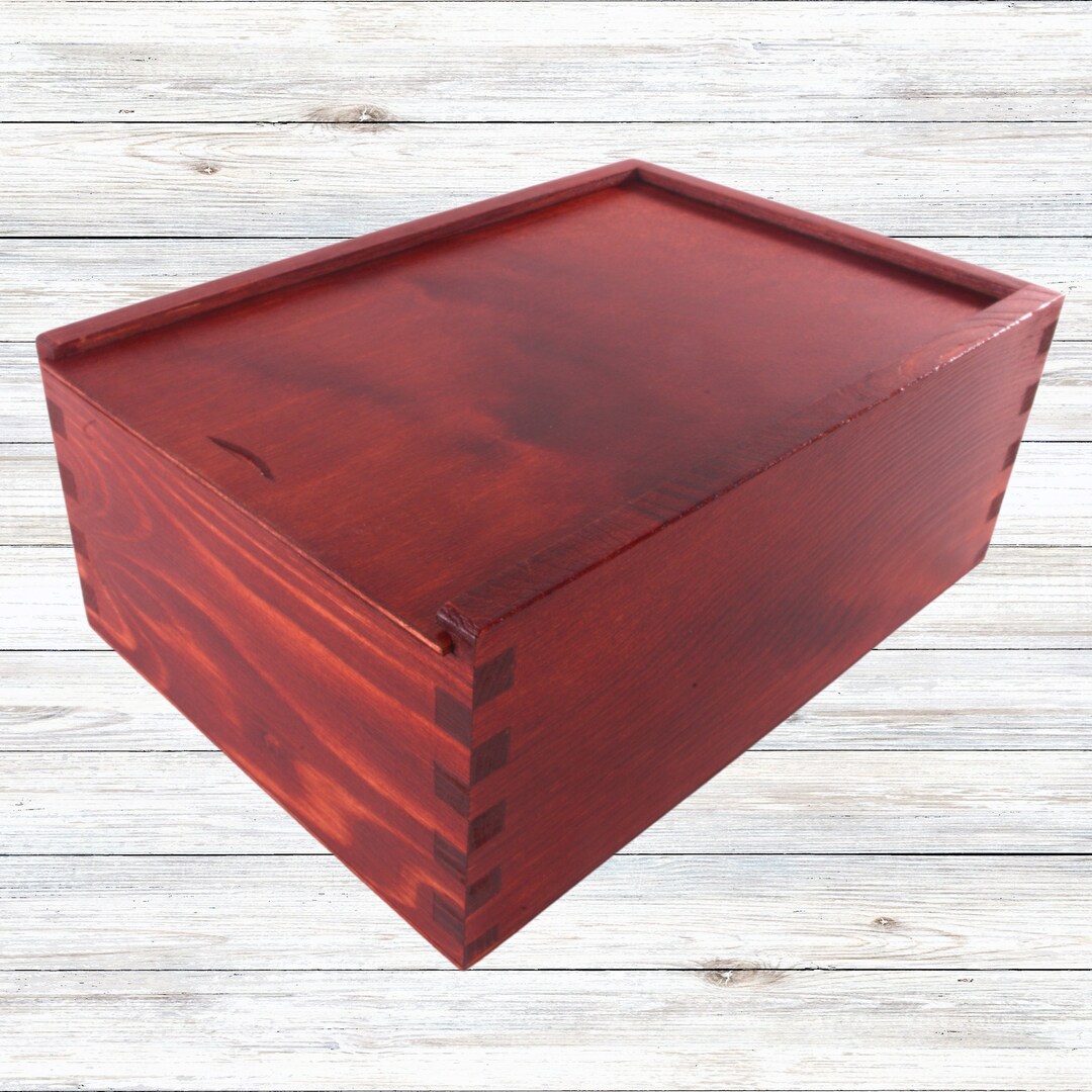 Wooden Box Sliding Lid | Mahogany | 25x17x10cm | Jewellery Crafts ...