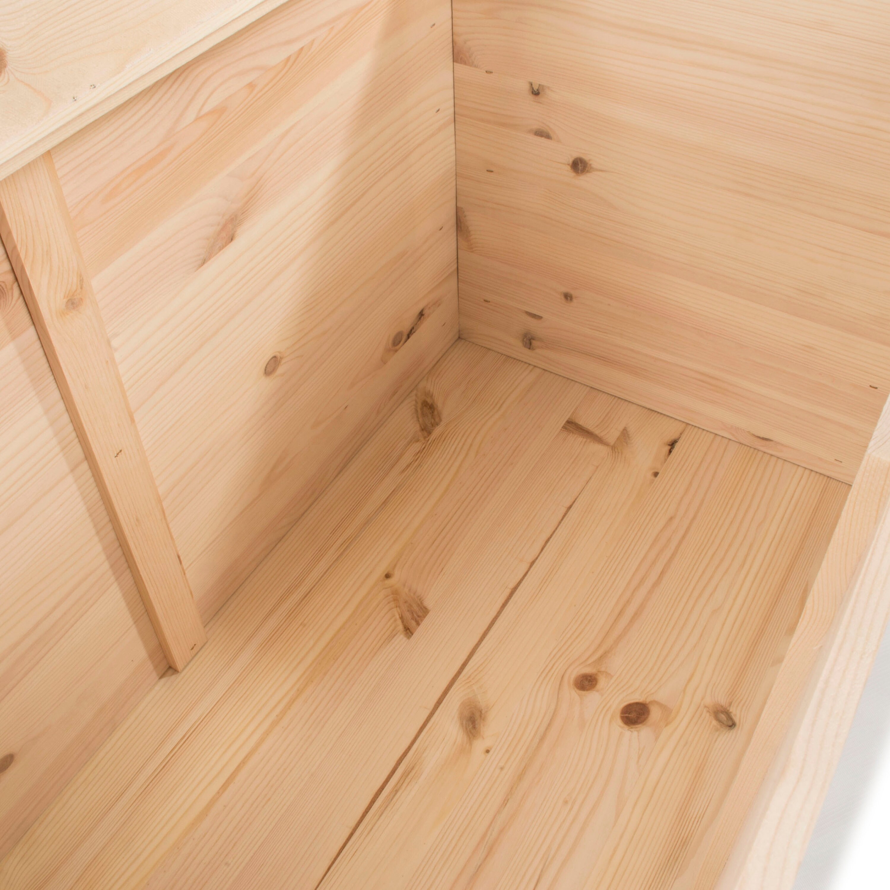 Large Wooden Decorative Storage Chest Bedding Trunk With Hinged Lid ...