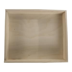 Shallow Pinewood Box With Sliding Lid | Photo Keepsake Gift Memory ...