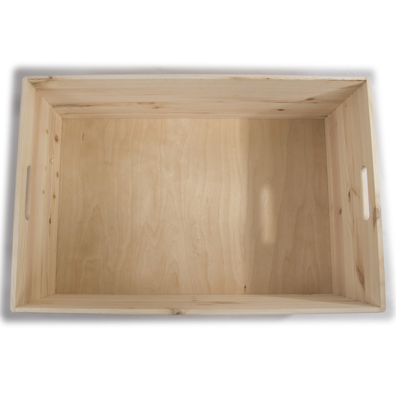 Extra Large Wooden Storage Crate Box | Wheels | Cut-out Handles Non ...