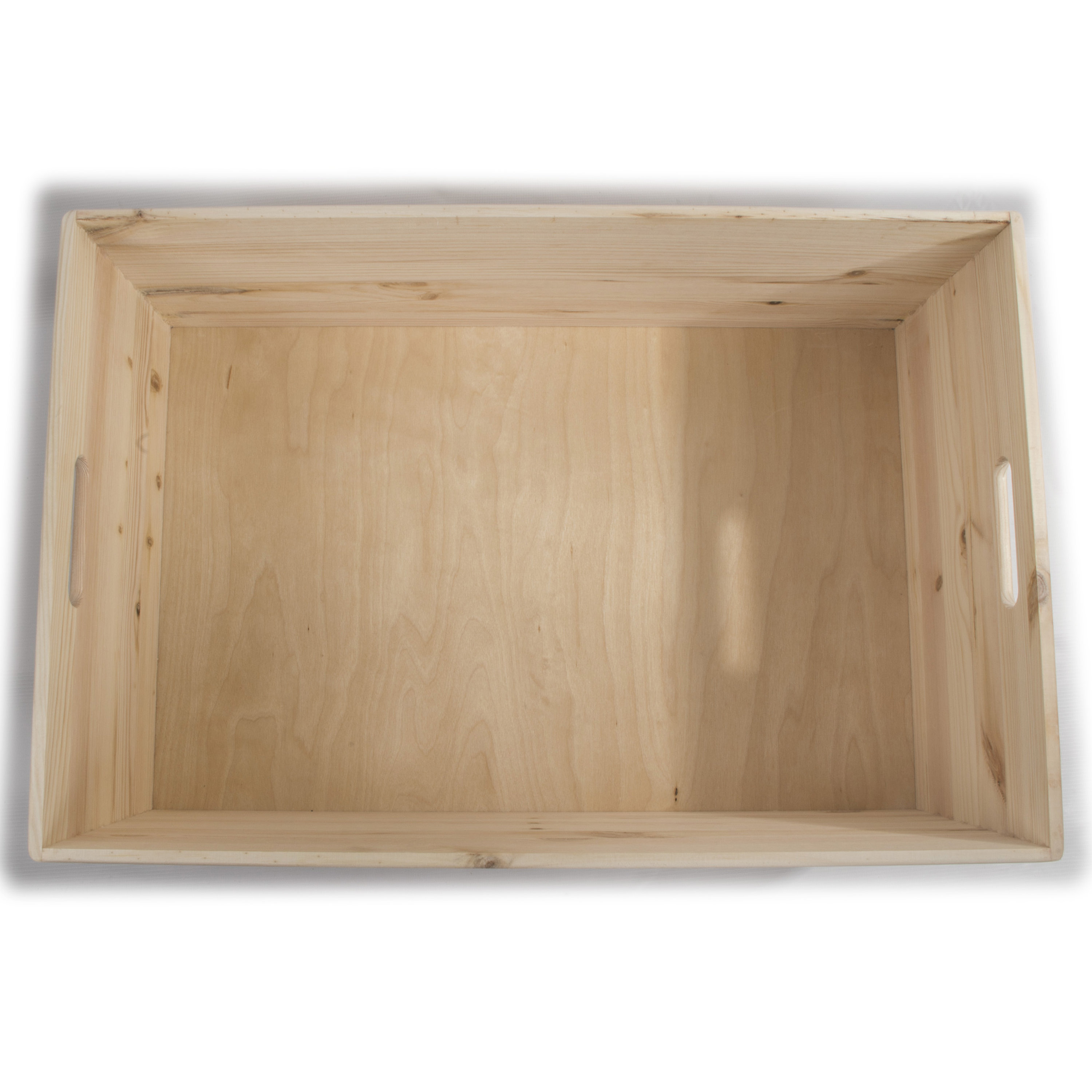 Extra Large Wooden Storage Crate Box | Wheels | Cut-out Handles Non ...