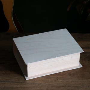 Wooden Book Shaped Box | Trinket Keepsake Bookcase Accessories Memory ...