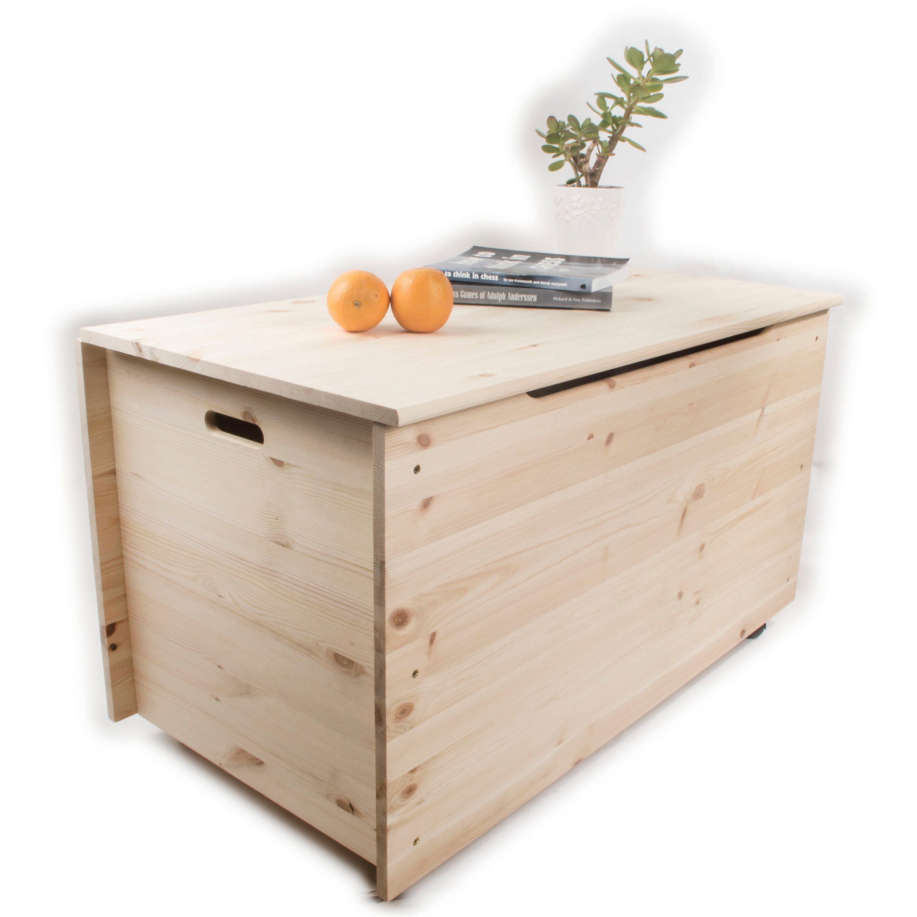 Extra Large Wooden Decorative Storage Chest Bedding Trunk With Hinged ...