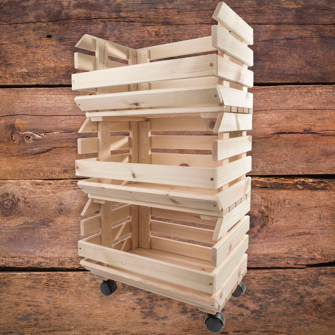 3 Tier Wooden Vegetable Food Storage Rack Trolley Storage - Etsy UK
