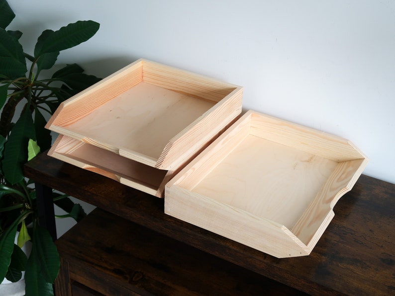 Wooden Stackable A4 Paper Tray Portrait Letter Magazine Office File ...