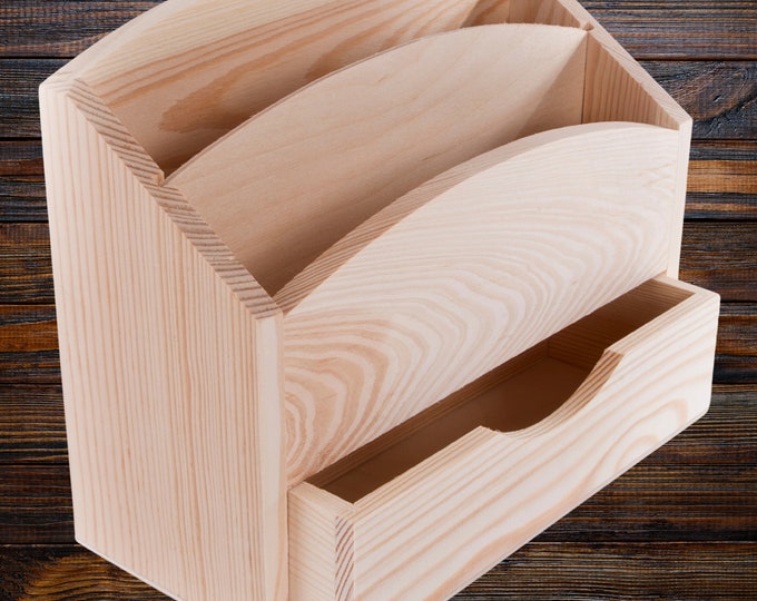 Letter Mail Holder Wall Organizer Vintage Office Filer Entryway ...