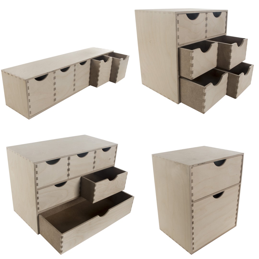 Wooden Drawer Boxes | Desktop Organisers | Cupboard Cabinet Unit Mini ...