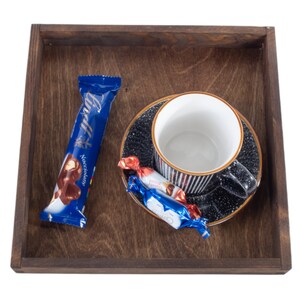 Square Wooden Snack Tray | Finished With Woodedoo Dark Oak Stain | 3 ...