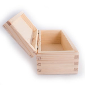 Wooden Oblong Box With Hinged Lid | Memory Keepsake Trinket Jewellery ...
