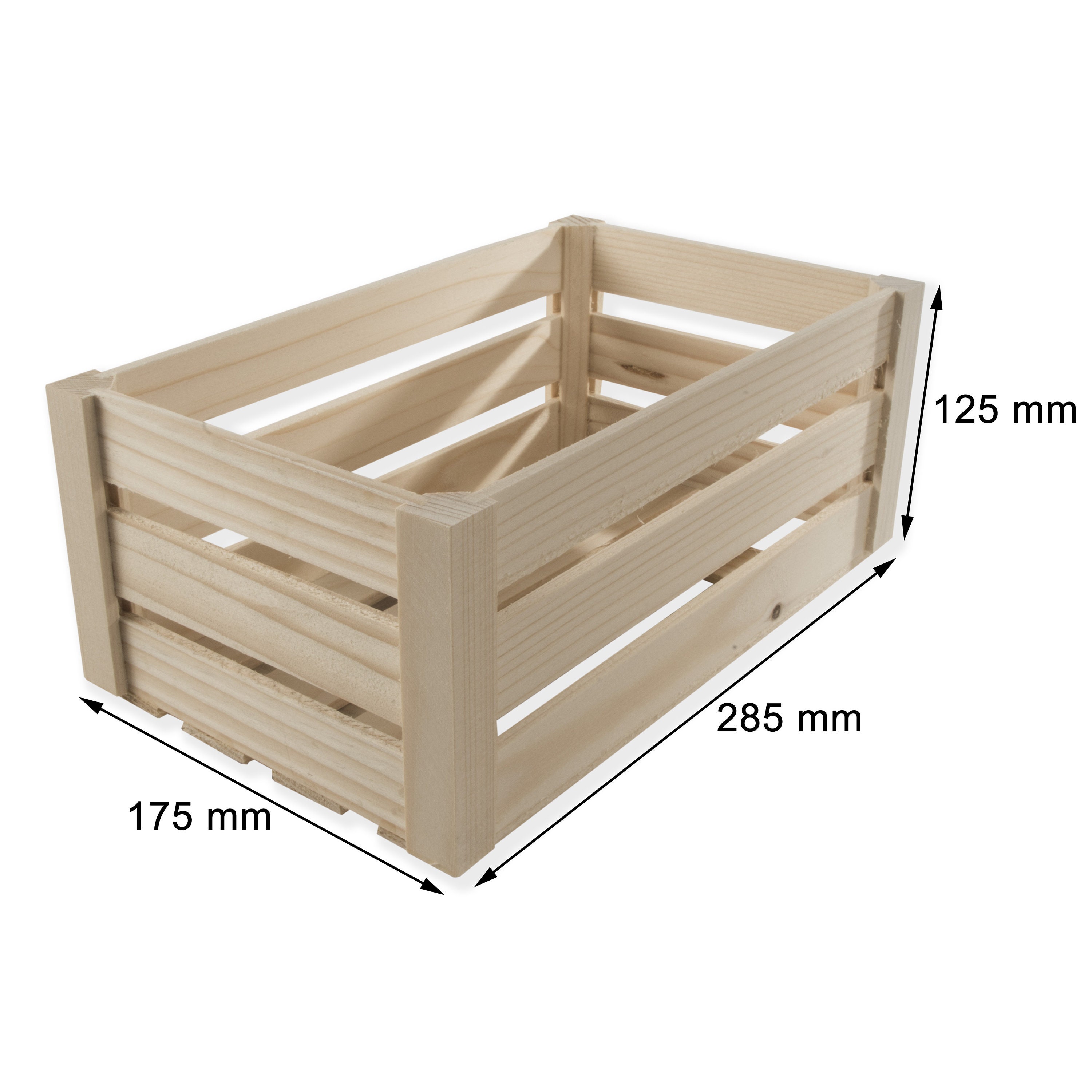 Plain Wooden Crates | Choice of Sizes | Slatted Storage Box ...
