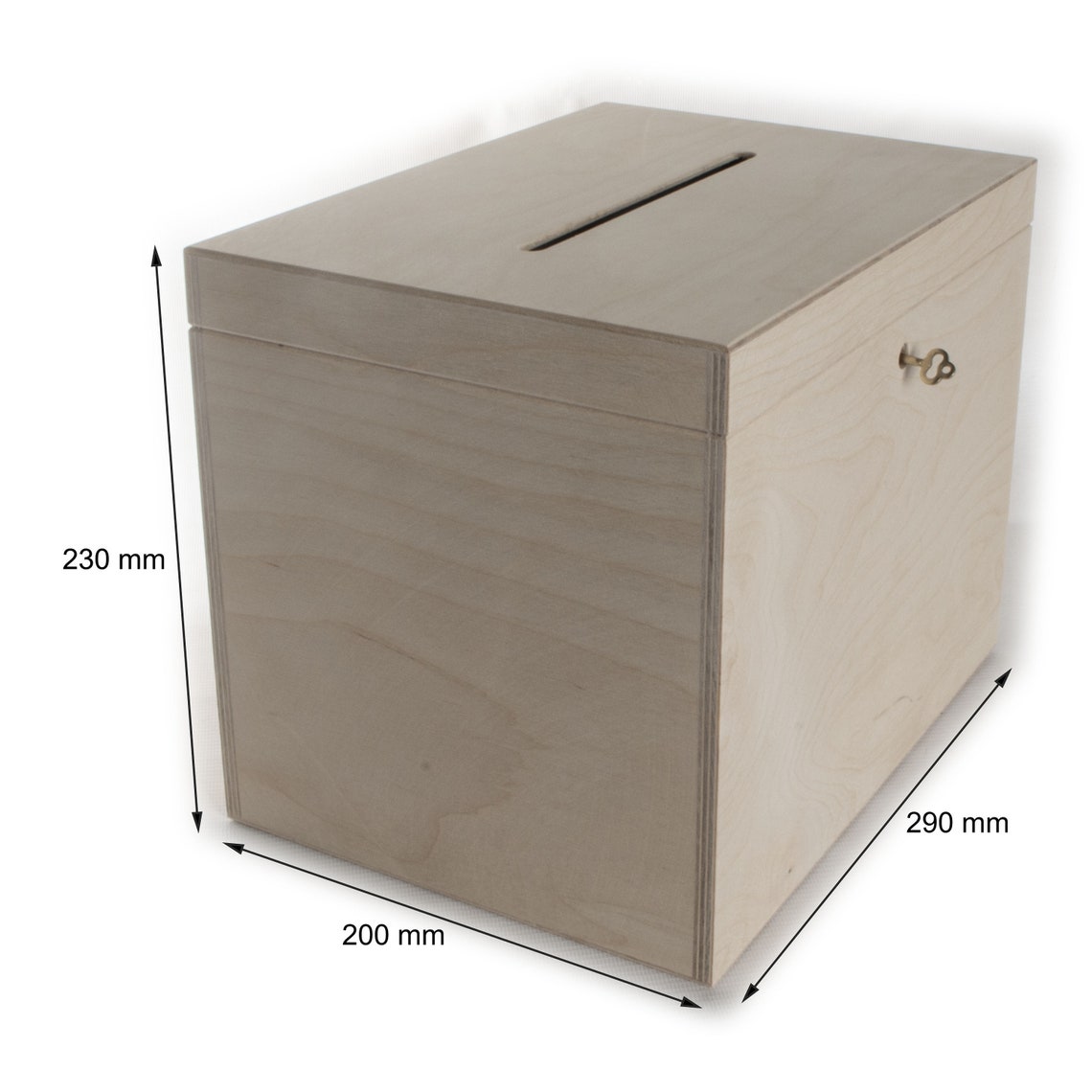 Wooden Wedding Guest Wish Post Box With Slot | 3 Sizes | Wishing Well ...