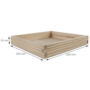 Square Wooden Shallow Tray | 3 Sizes | Tea Coffee Food Drinks Snack ...