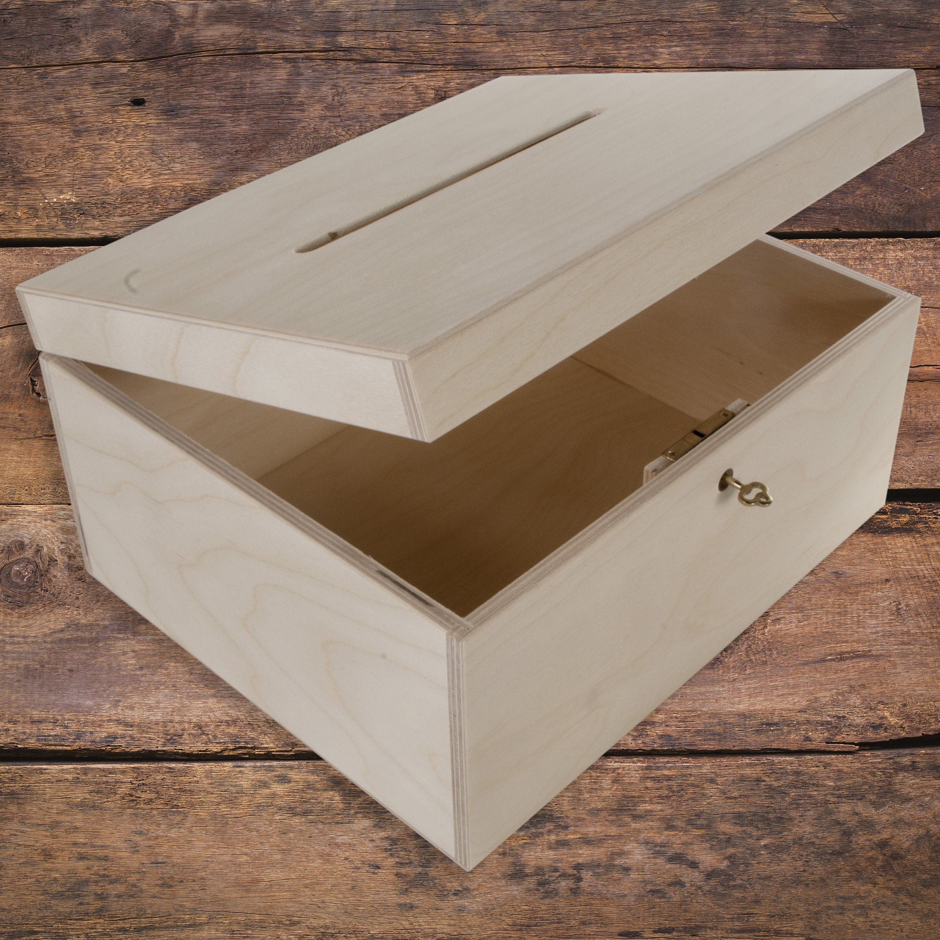 Wooden Wedding Guest Wish Post Box With Slot | 3 Sizes | Wishing Well ...