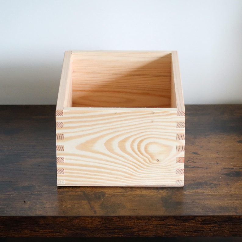 Wooden Display Box | 22x16x10 Cm | Presentation Tidy Bin Desk Basket ...