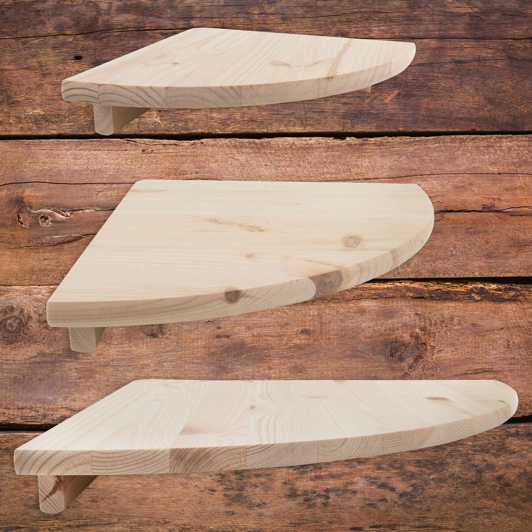 Wooden Corner Shelves | 3 Sizes | Wall Mounted Hanging Shelf Book Photos Collectibles Storage ...