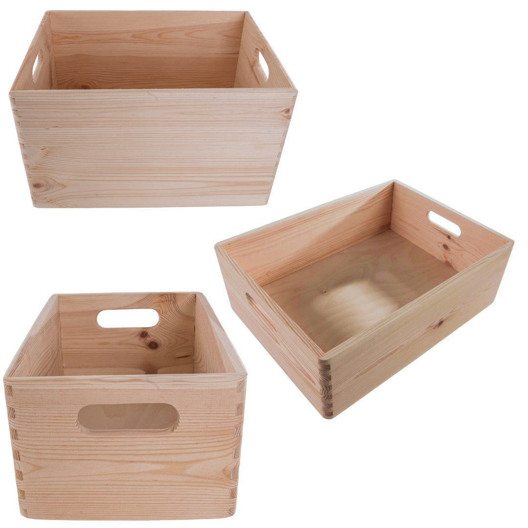 Blank Paintable Wooden Open Storage Boxes | Choice of Sizes | Keepsake ...