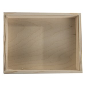 Shallow Pinewood Box With Sliding Lid | Photo Keepsake Gift Memory ...